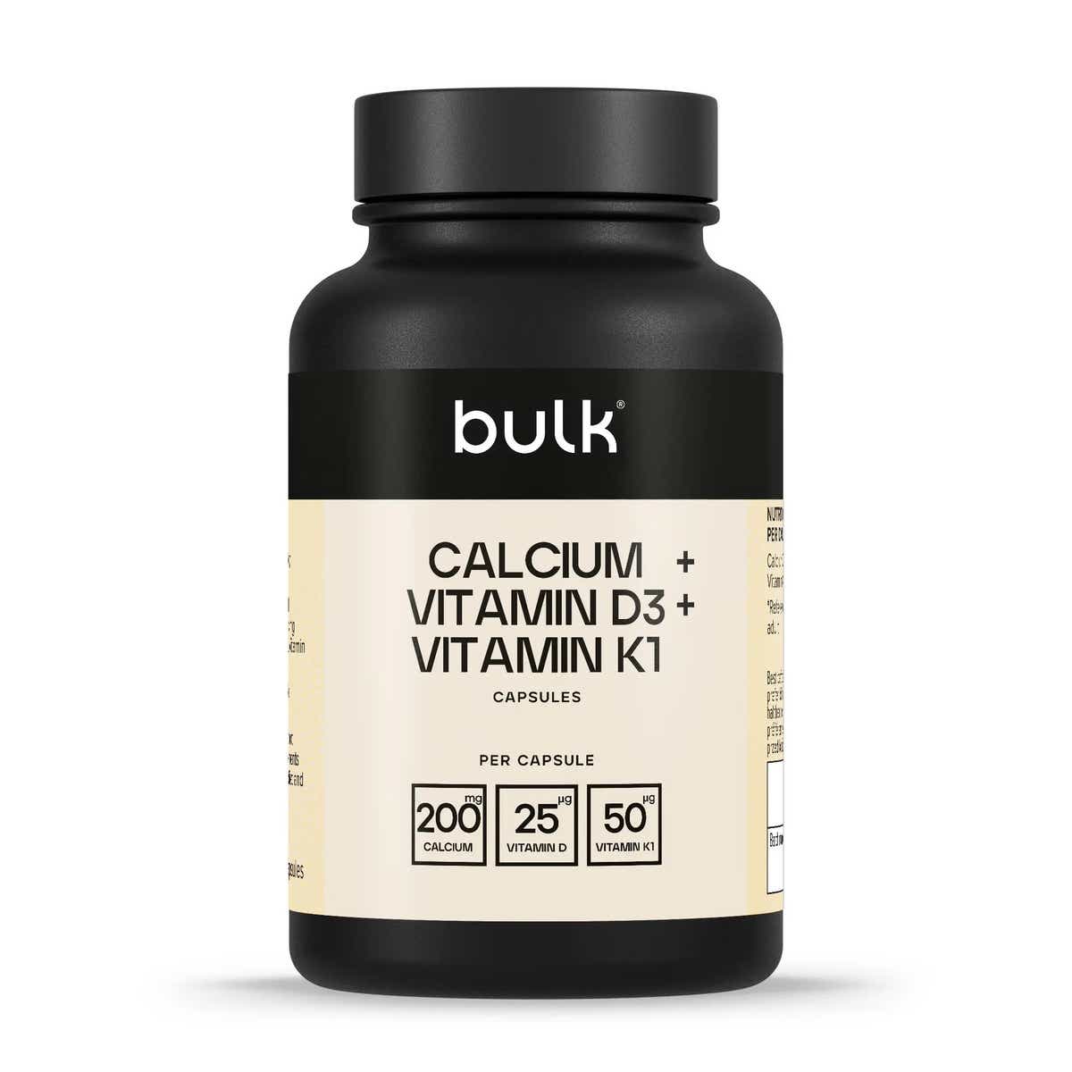 Calcium + Vitamin D3 + Vitamin K1 Supplement|Bulk™ UK
